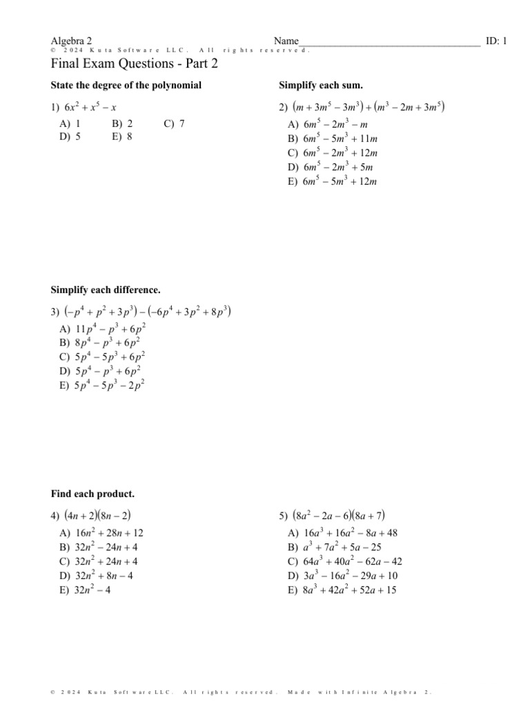Final Exam Questions - Part 2-1 | PDF | Mathematical Concepts ... Final Exam Questions - Part 2-1 | PDF | Mathematical Concepts ...