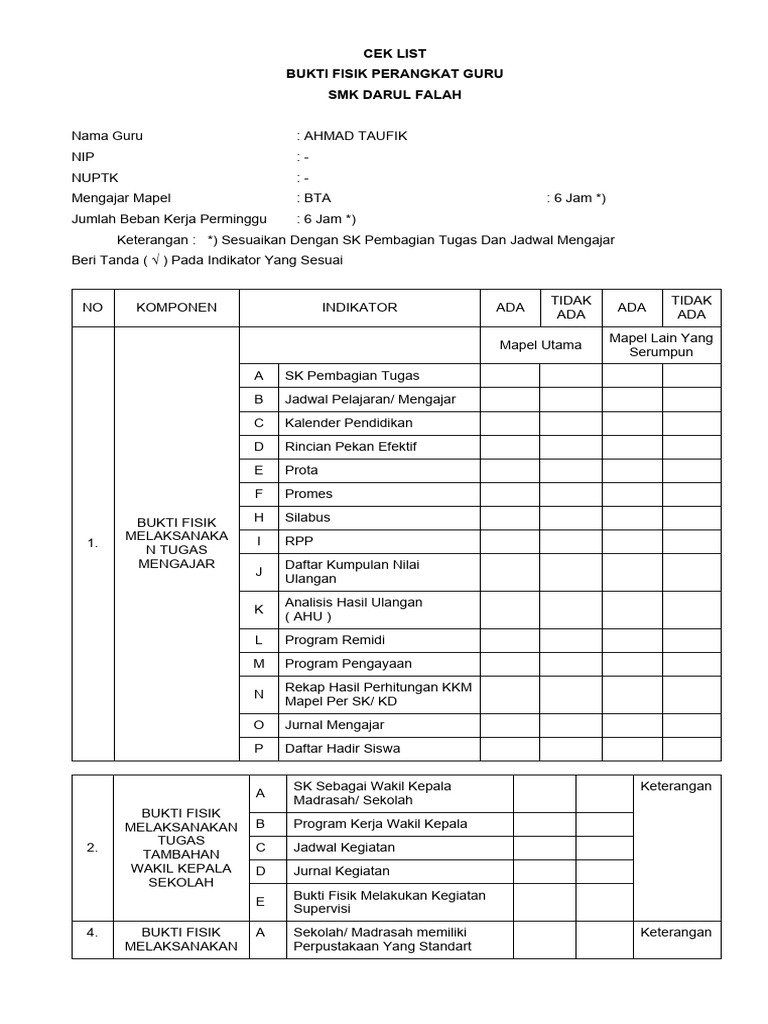 Check List S | PDF