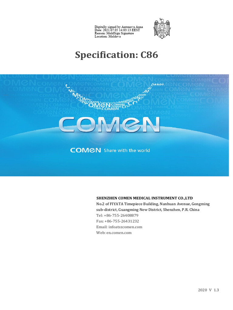 technical specification C86 | PDF | Electrocardiography | Electronics