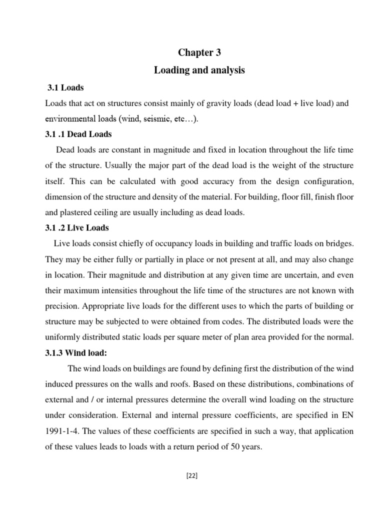 CHAPTER-3 Loading and Analysis | PDF | Structural Load | Wound