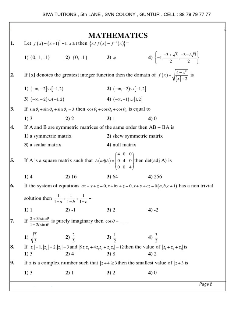 Grand Test 4 | PDF | Ellipse | Mean