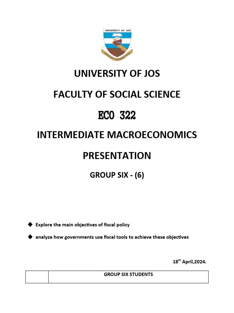 Eco 322 Presentation | PDF | Fiscal Policy | Taxes
