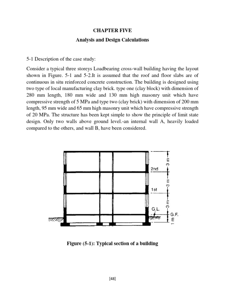 CHAPTER-5 Analysis and Design Calculations | PDF | Brick | Structural Load