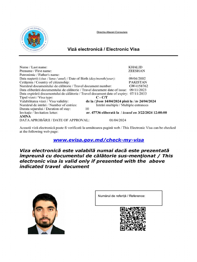 Viza Electronica V Sion | PDF
