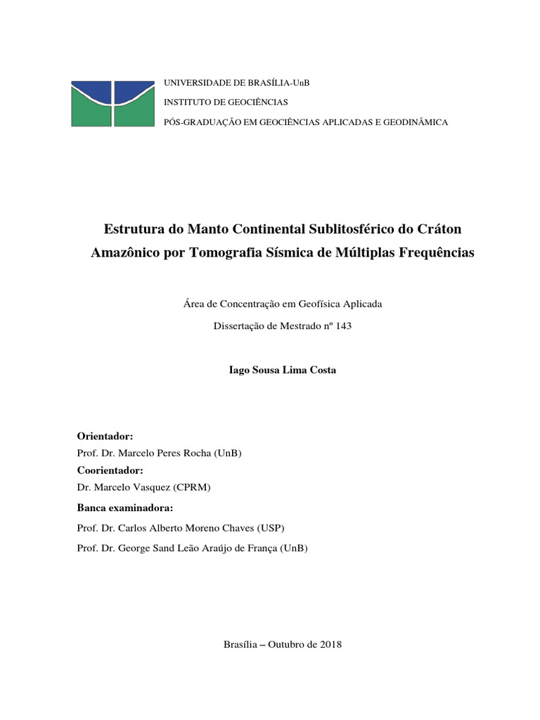 Dissertacao Estrutura Manto Craton Amazonico | PDF | Geologia