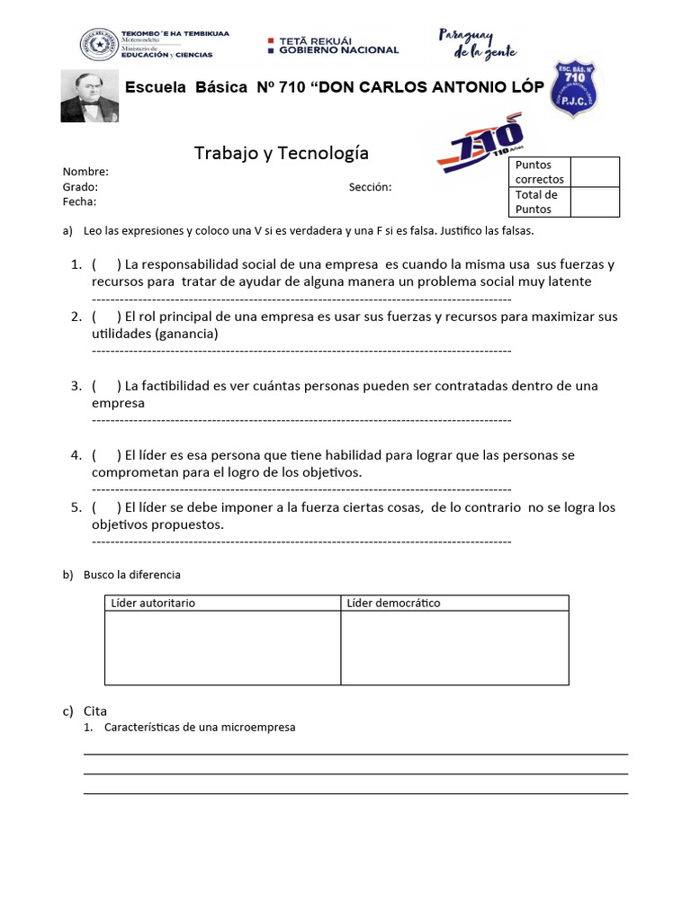 Prueba Trabajo y Tecnología Noveno 2022 | PDF | Business | Economias