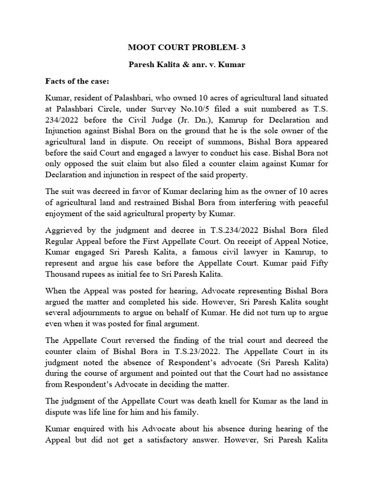 Moot Problem 3 | PDF | Appeal | Lawsuit