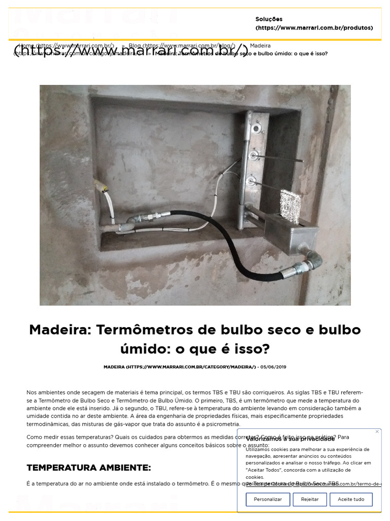 Madeira - Termômetros de Bulbo Seco e Bulbo Úmido - o Que É Isso ...