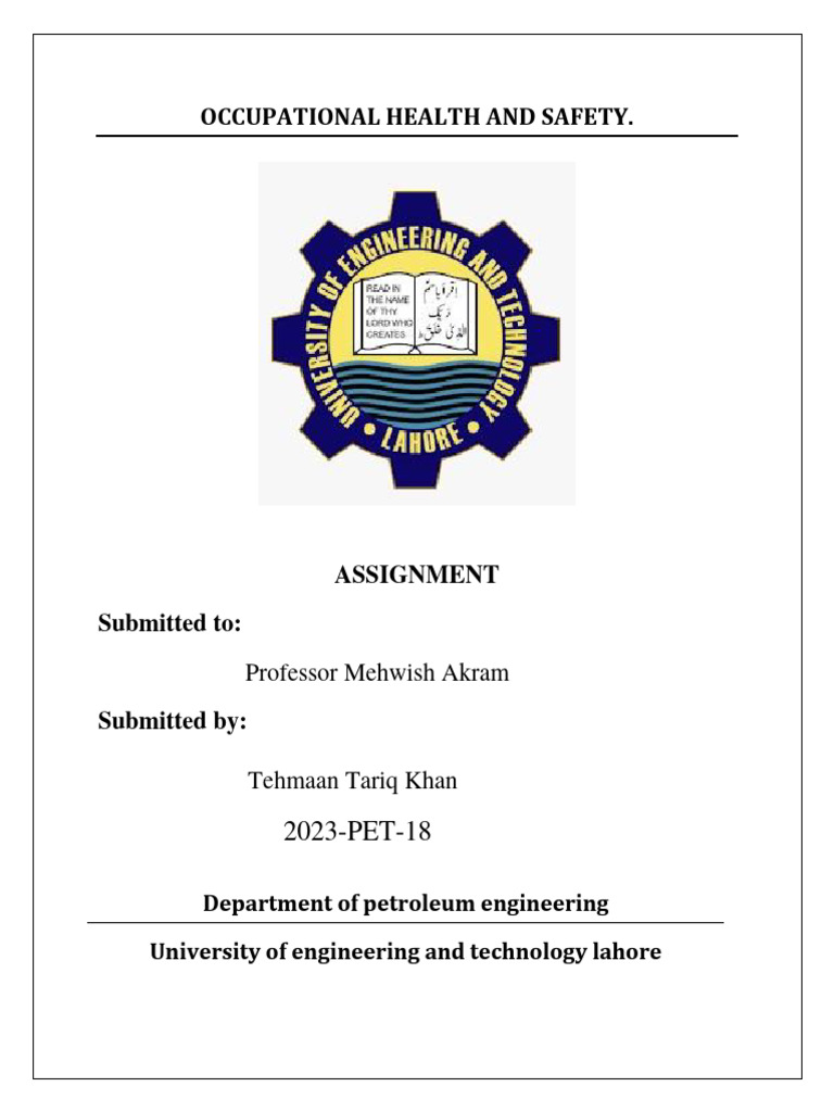 Ohs Assignment 2 | Download Free PDF | Occupational Safety And Health ...