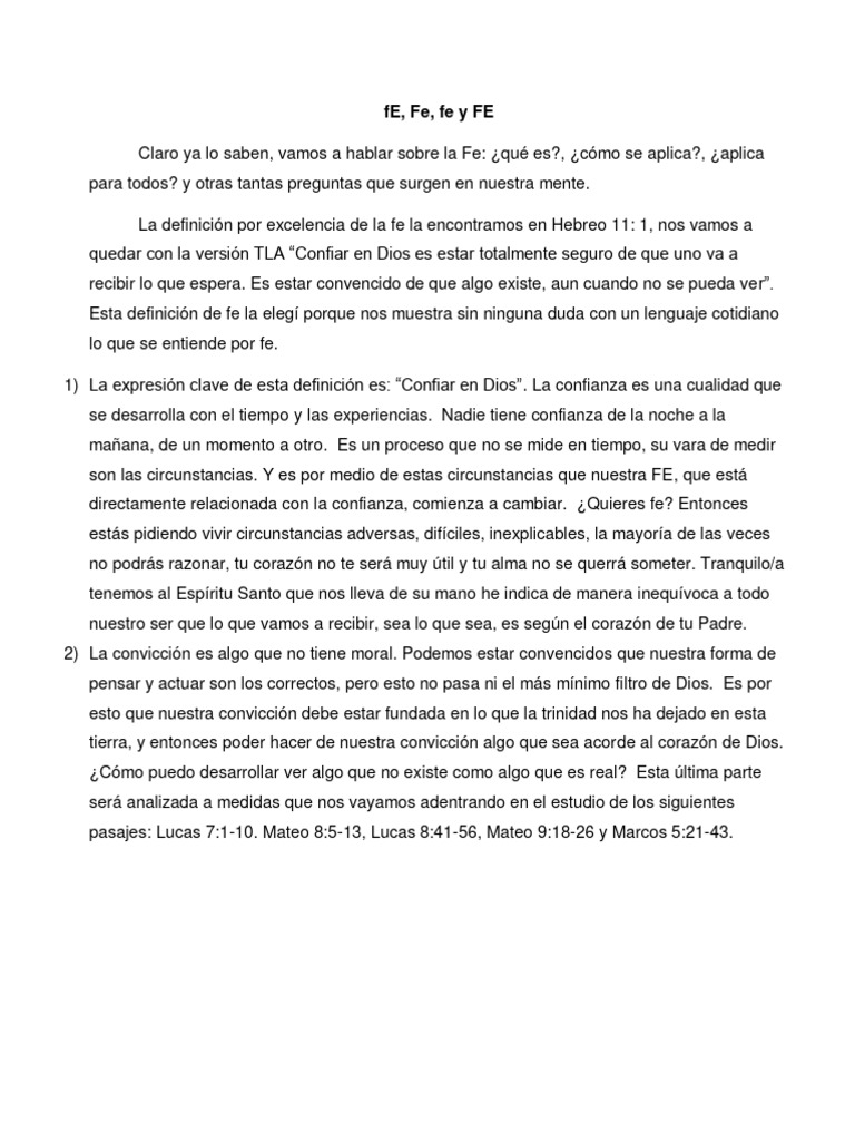 Fe | PDF | Jesús | Fe