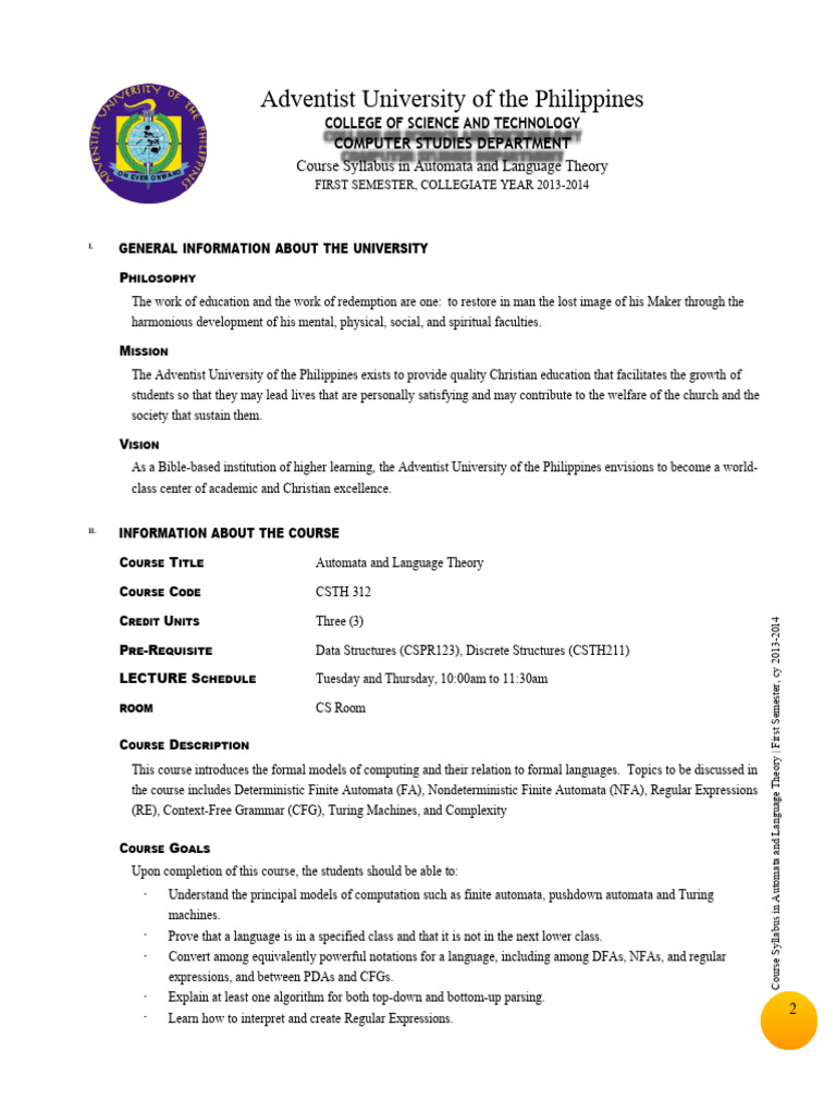 Syllabus Automata Theory Languages Complexity Pdf Theory Of Computation Theoretical