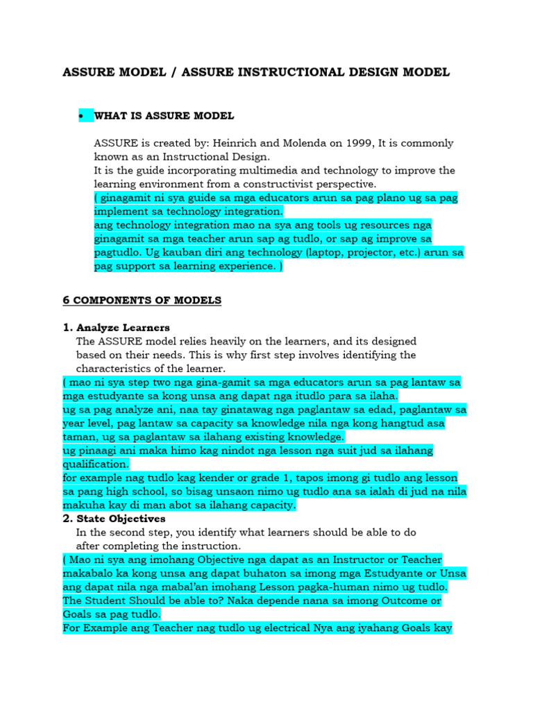 Assure Model | PDF