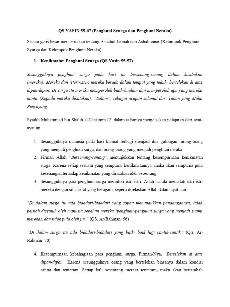 QS Yasin 55 | PDF