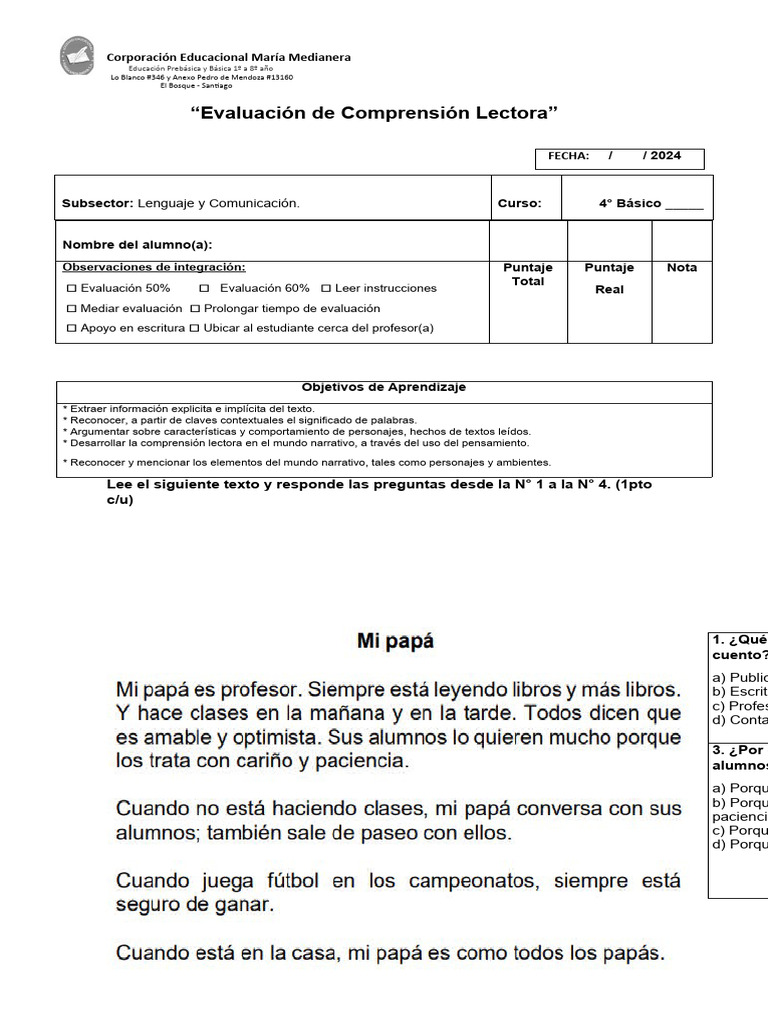 Control Lectura Cuartos - 3 Adecuado | Descargar gratis PDF ...
