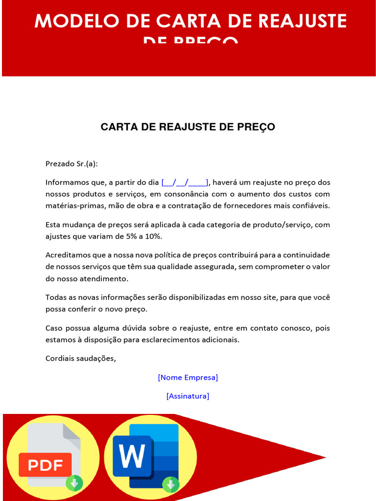 Modelo-de-Carta-de-Reajuste-de-Preco | PDF