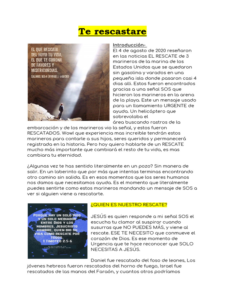Jesús: Tu Rescate Eterno | PDF | Salmos
