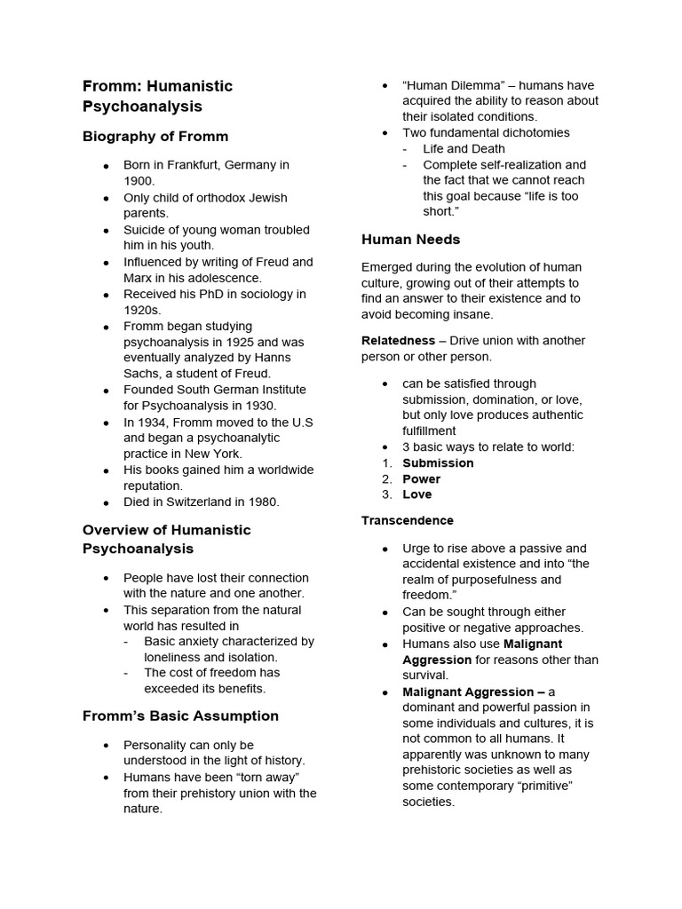 Theories of Personality Chapter 78 | PDF | Erich Fromm | Psychotherapy