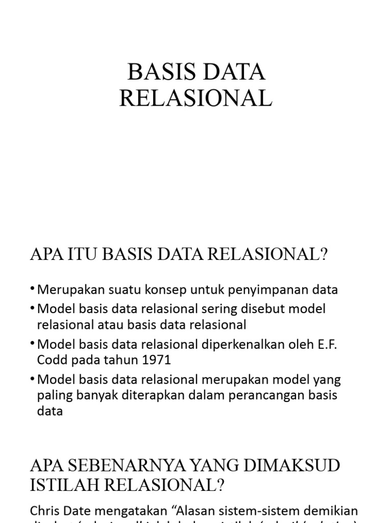 Basis Data Relasional | PDF