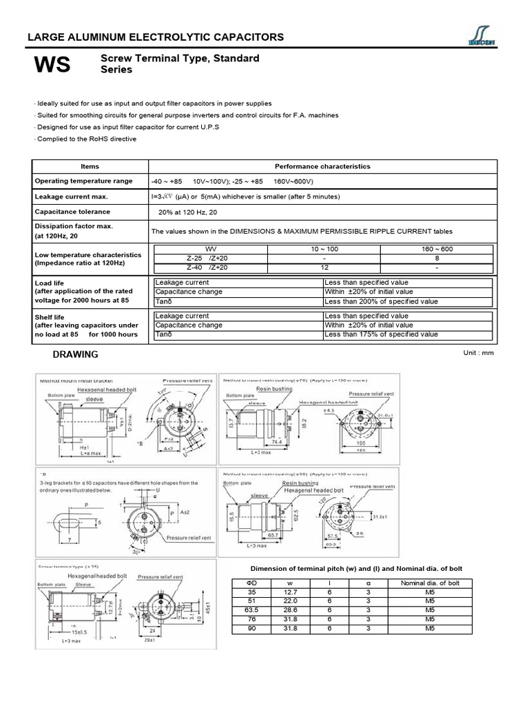 Decon [screw] WS Series | PDF | Capacitor | Electronics