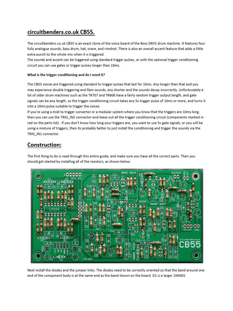 CB55 build guide | PDF | Capacitor | Electronic Circuits
