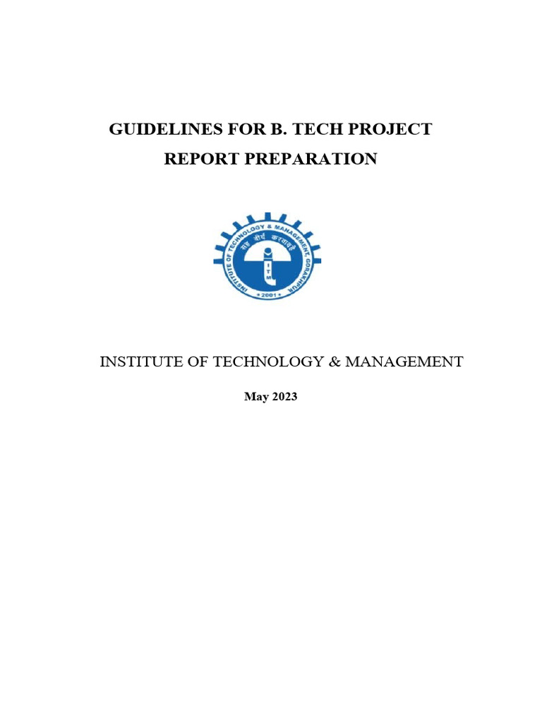 B. Tech Project Report Guidelines | PDF | Teaching Methods & Materials ...