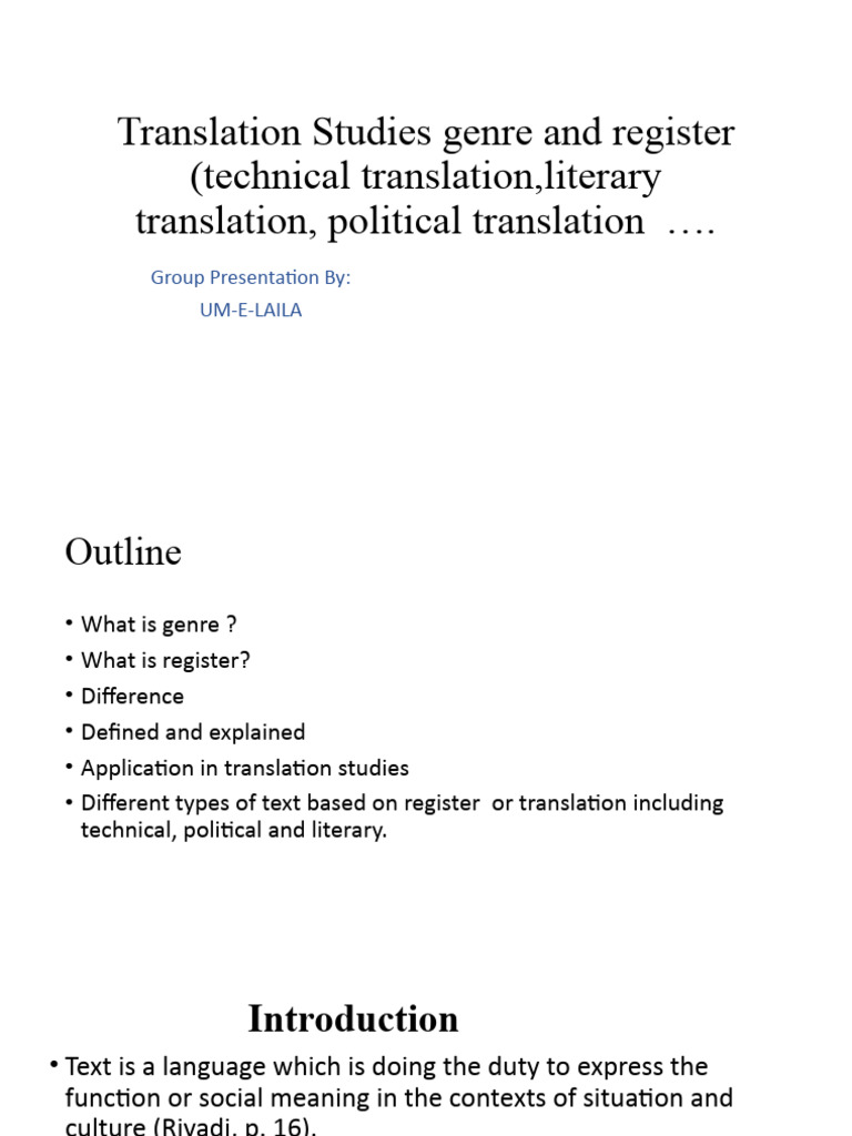 Register ND Genre Presentation | PDF | Translations | Genre