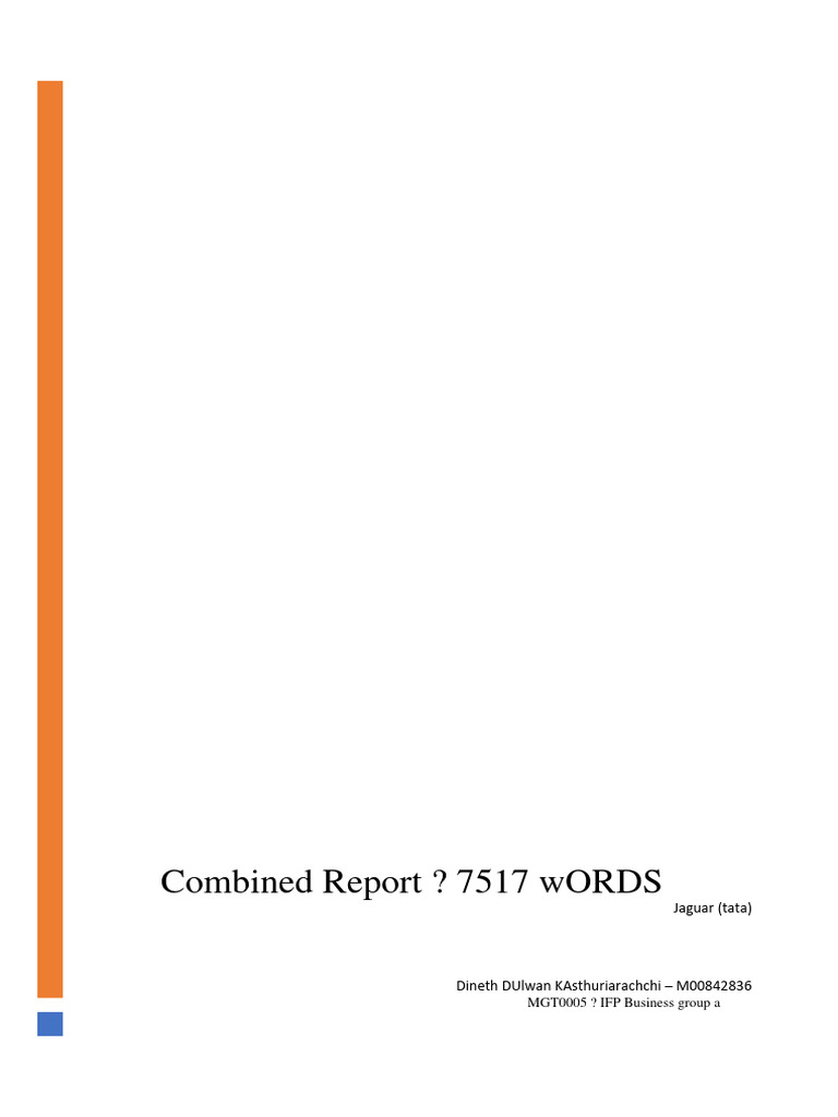 Dineth - Part 3 Combined Report (Jaguar) | PDF | Car | Toyota Dineth - Part 3 Combined Report (Jaguar) | PDF | Car | Toyota