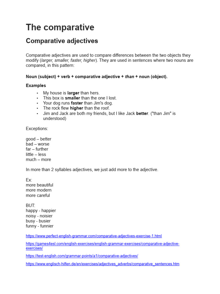 Comparative and Superlative | PDF | Adjective | Adverb