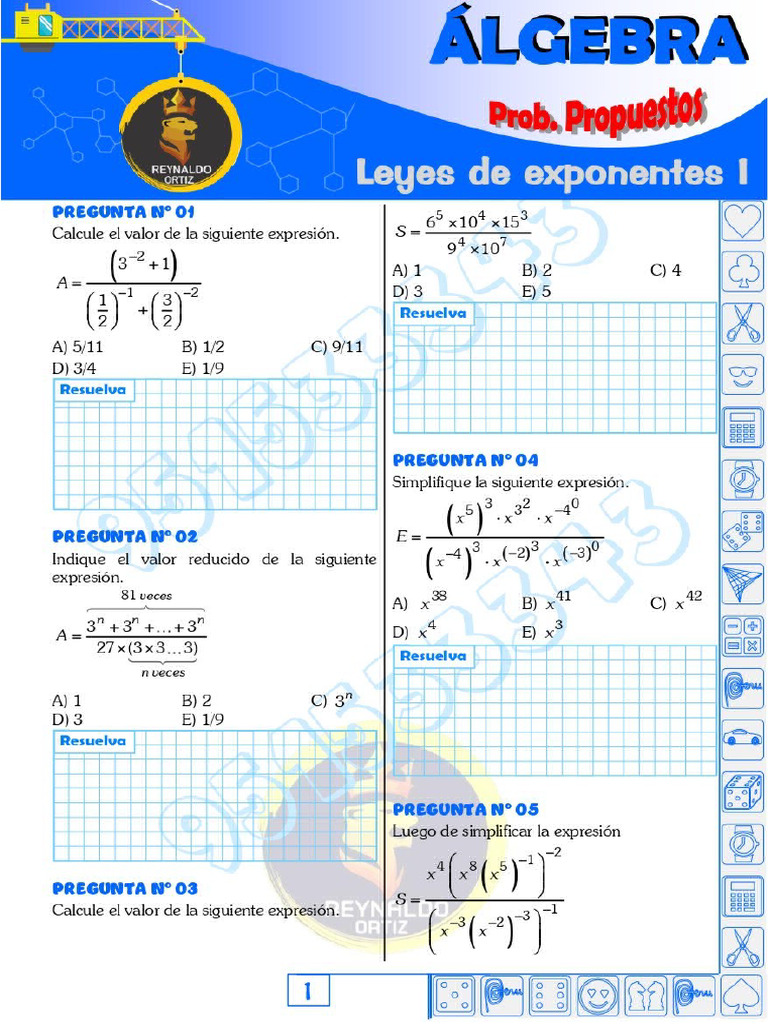 Leyes de Exponentes I | PDF