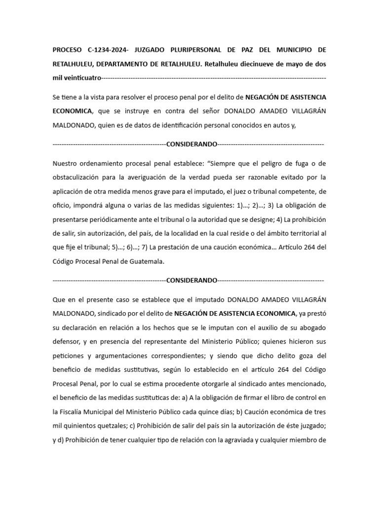Auto Medidas Sustitutivas | PDF | Ley Pública | Justicia