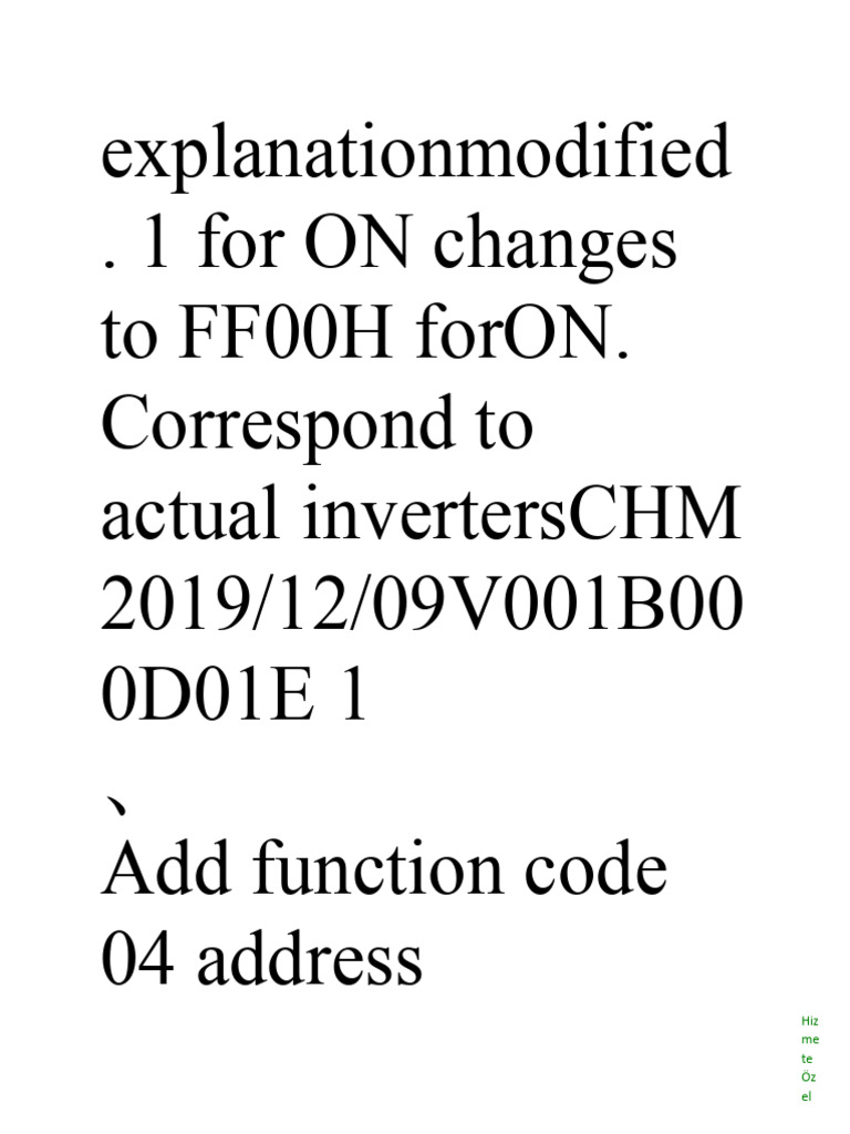 Explanationmodified - 1 For On Changes To Ff00H Foron. Correspond To Actual Inverterschm 2019/12 ...