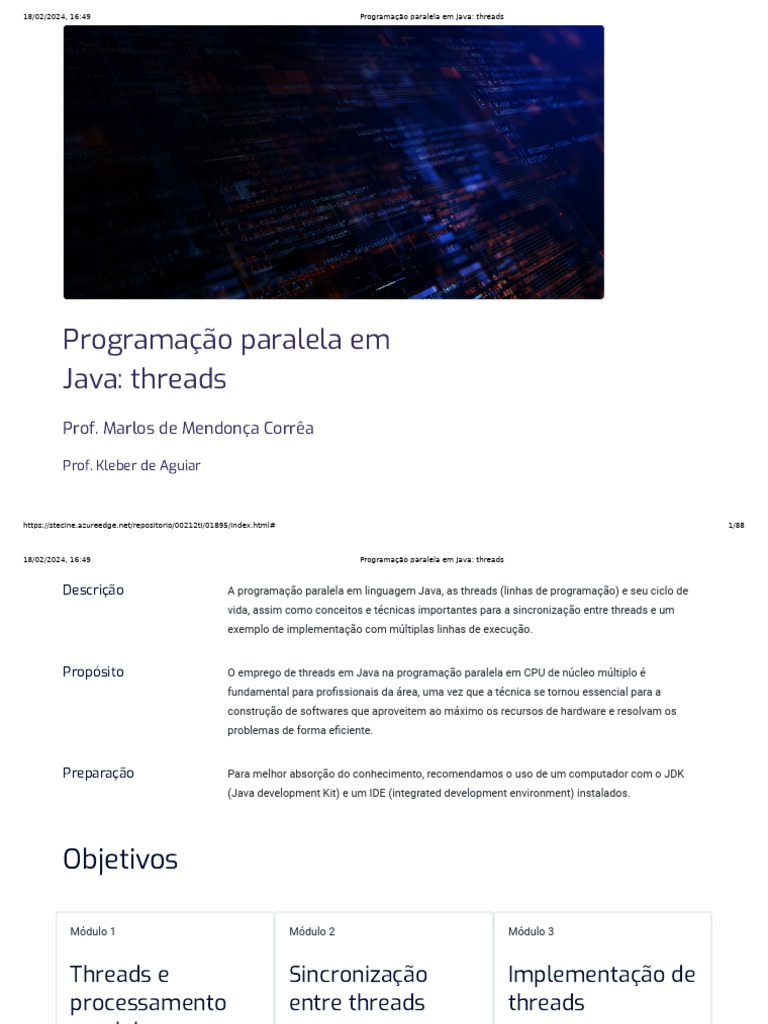 Programação Paralela em Java: Threads | PDF | Thread (informática ...