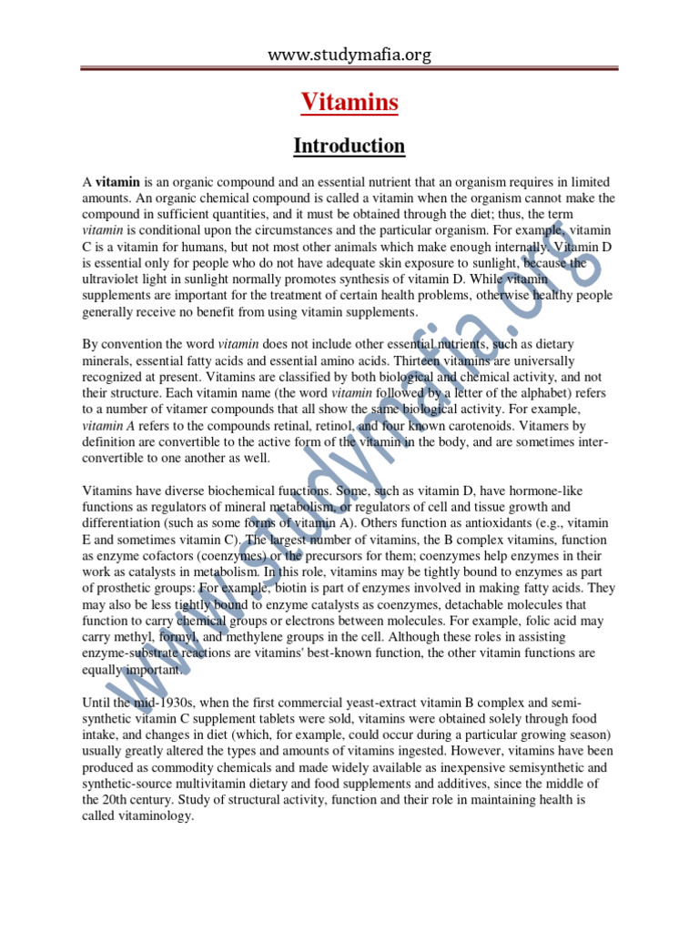 NT Vitamins PDF | PDF | Vitamin | Dietary Supplements