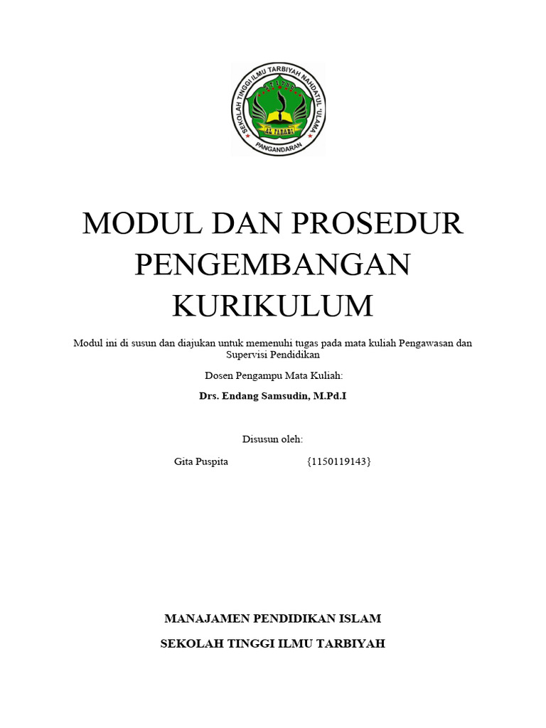 Modul Pengembangan Kurikulum Fix | PDF