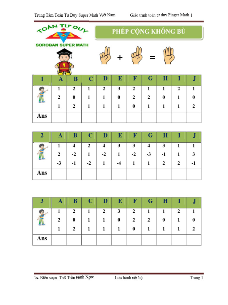Tai Lieu Finger Math 1 | PDF
