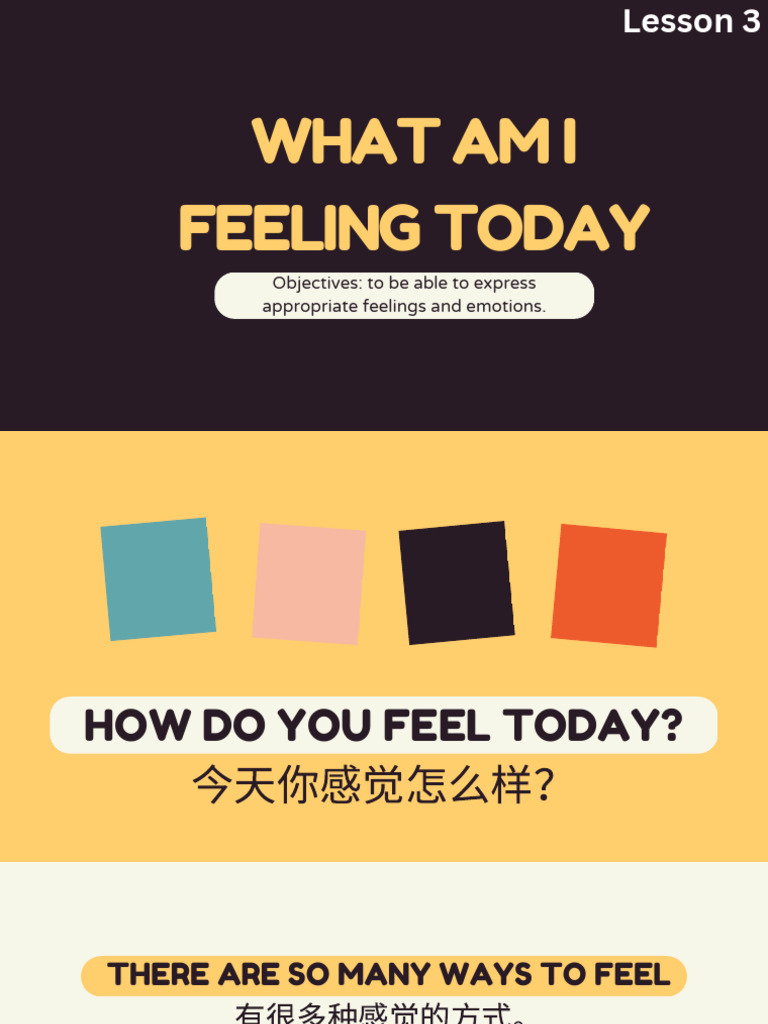 Lesson 3 What Am I Feeling Today | PDF | Feeling | Emotions