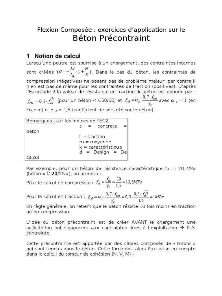 Flexion Composée | PDF | Flexion (matériau) | Génie du bâtiment