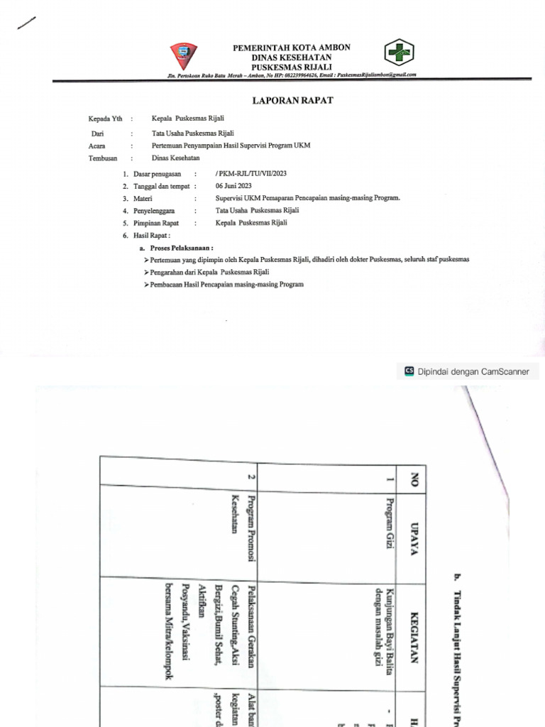 2.8.1. Ep E. Laporan Rapat Supervisi Ukm | PDF