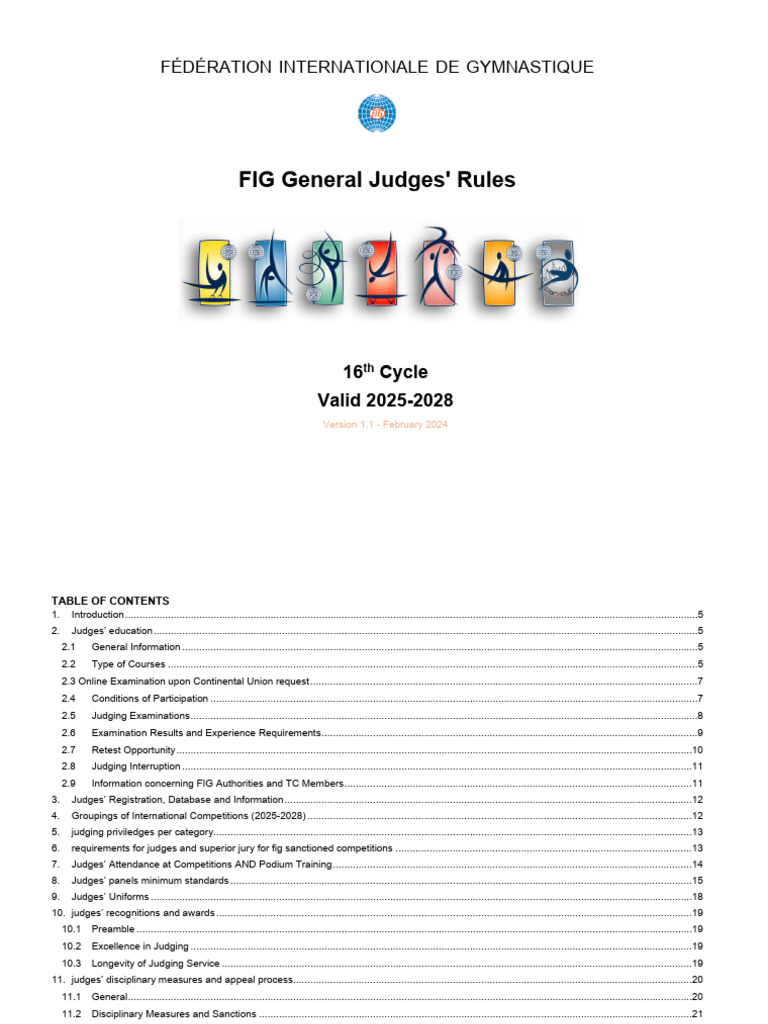 En - 1.2 - General Judges' Rules 2025-2028 | PDF | Gymnastics