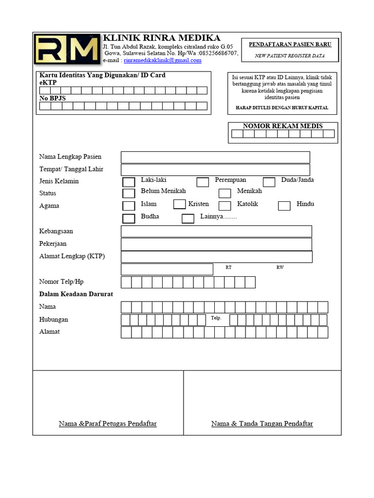 Format Rekam Medik | PDF