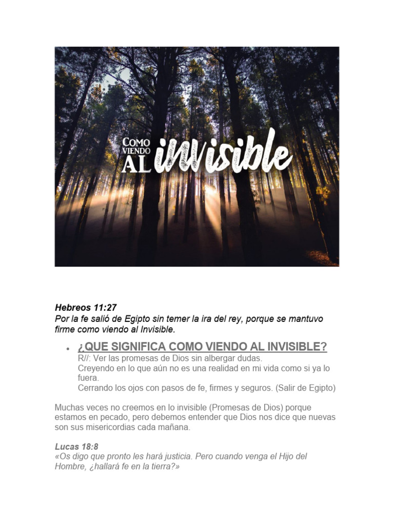 Predica Cristiana Como Viendo Al Invisible | PDF | Abrahán | Fe