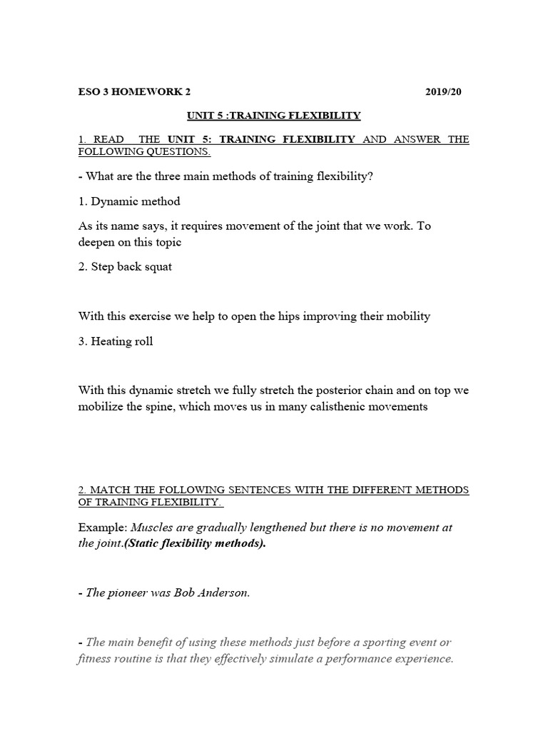 Deberes Hechos Eso 3 Homework 2 | PDF | Referee | Flexibility (Anatomy)