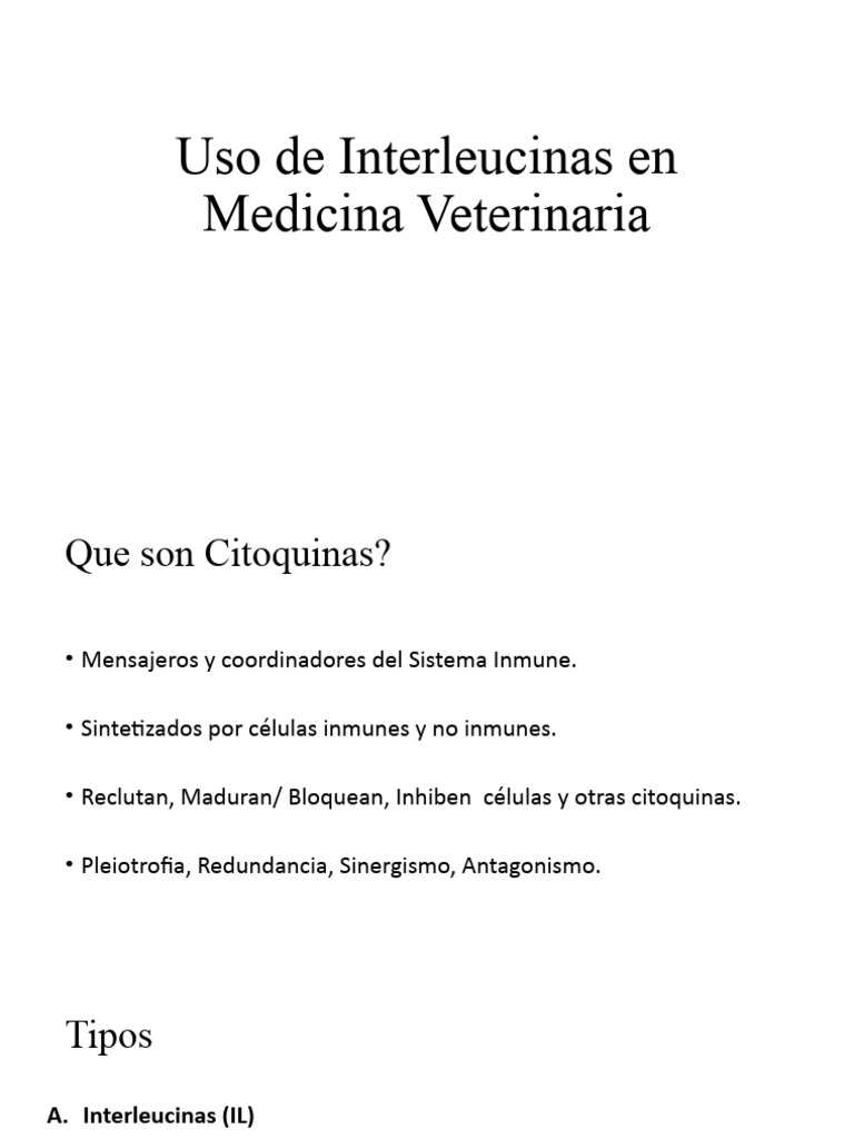 Interleucinas en Medicina Veterinaria | PDF