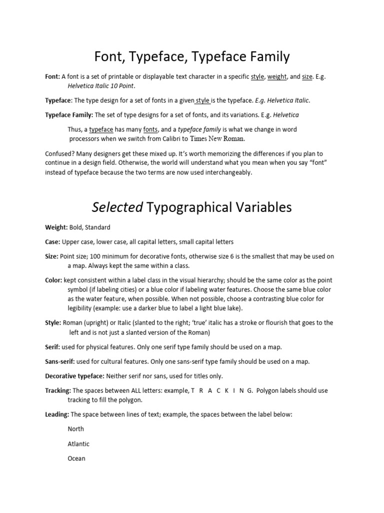 Typefaces Handout | Download Free PDF | Typefaces | Serif