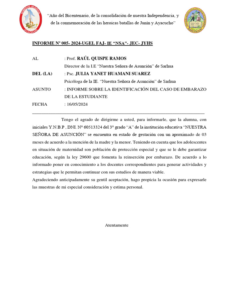 Informe de Embarazo | PDF