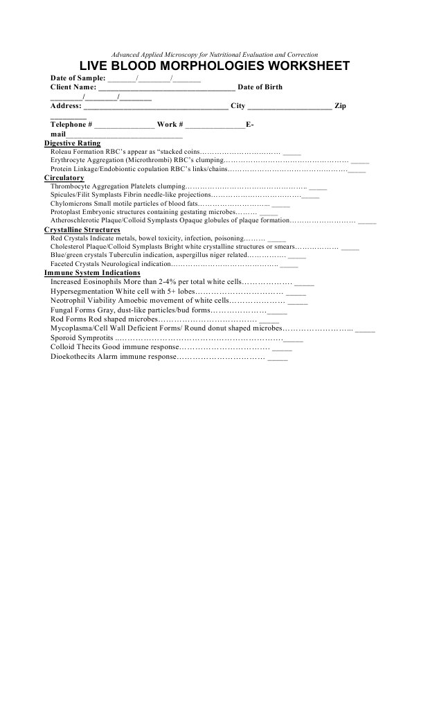 Advanced Applied Microscopy For Nutritional Evaluation and Correction ... Advanced Applied Microscopy For Nutritional Evaluation and Correction ...