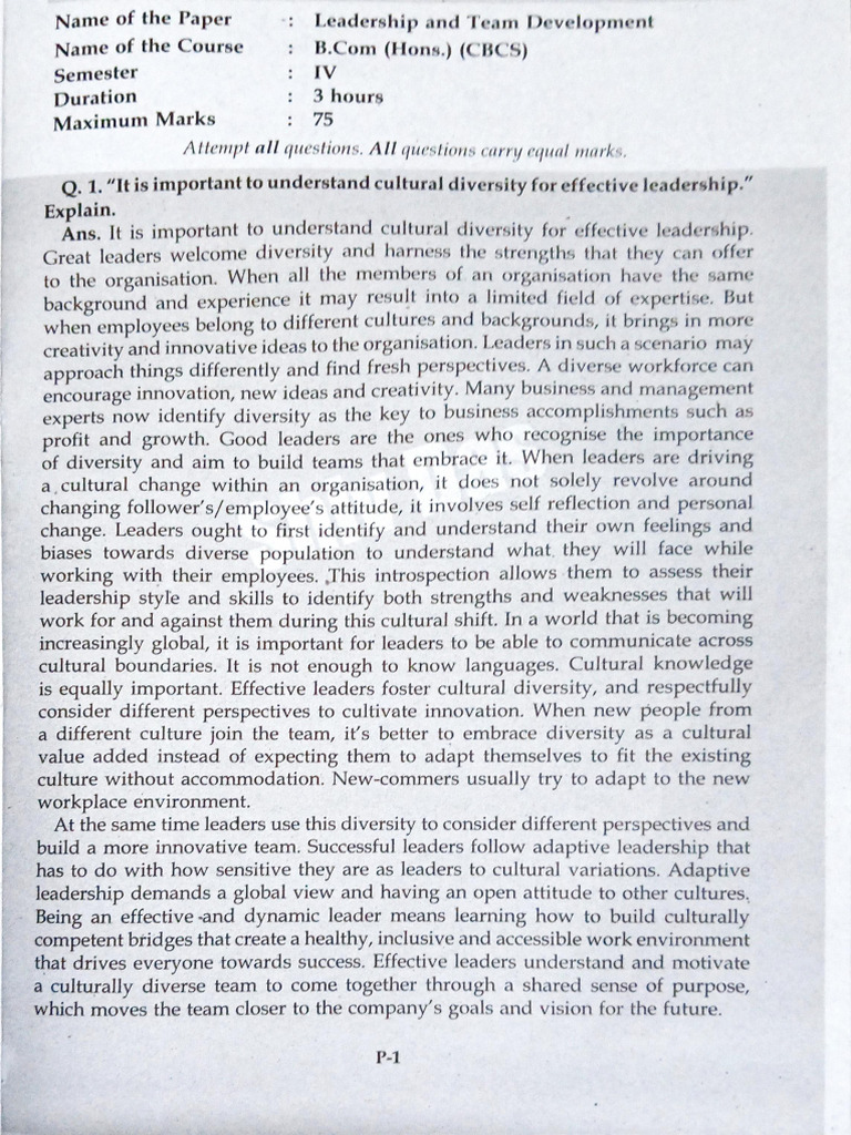 Leadership Paper | PDF