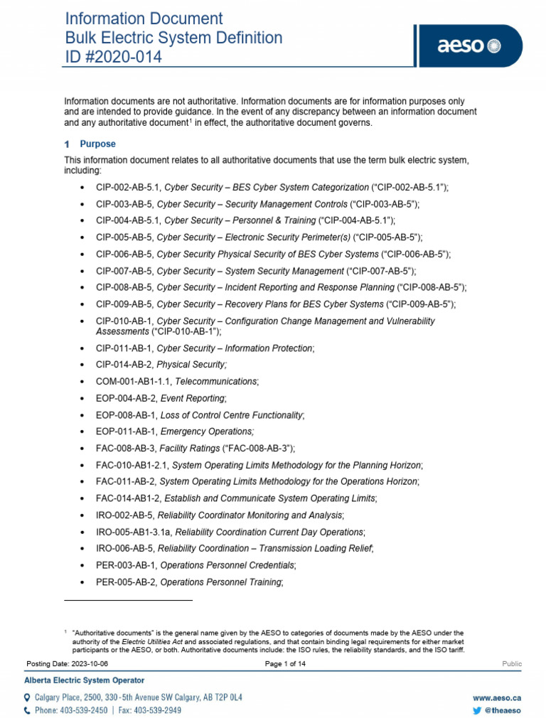 2020 014 Bulk Electric System | PDF | Electric Power Transmission ...