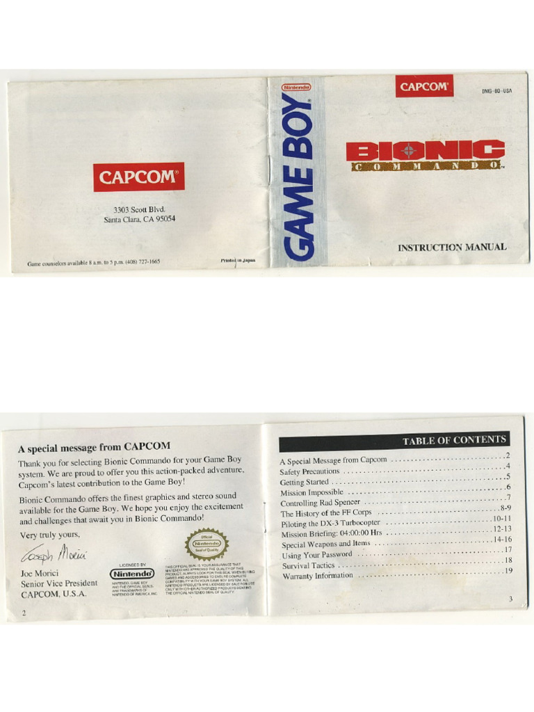 Bionic Commando Game Manual | PDF