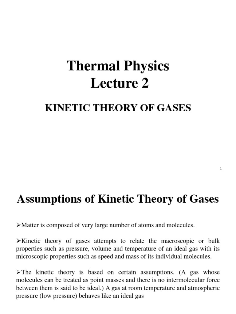 Ideal Gas Assumptions Explained | PDF | Gases | Temperature